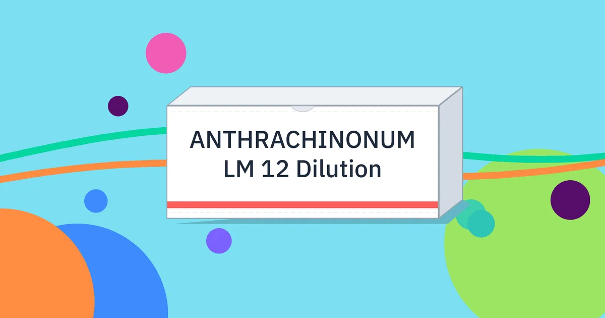 Symbolbild: Packung mit der Aufschrift ANTHRACHINONUM LM 12 Dilution (PZN 13370750) – Verfügbarkeit und Bezug in Apotheken in Frankfurt am Main