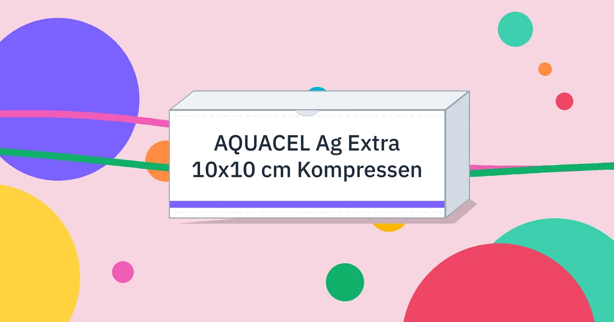 Symbolbild: Packung mit der Aufschrift AQUACEL Ag Extra 10x10 cm Kompressen (PZN 10914907) – Verfügbarkeit und Bezug in Apotheken in Frankfurt am Main
