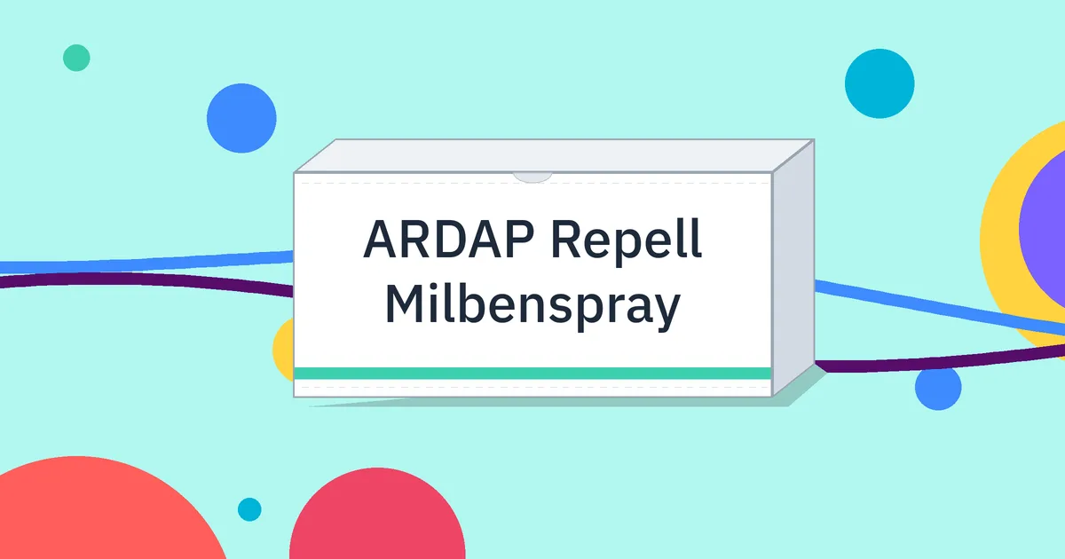 Symbolbild: Packung mit der Aufschrift ARDAP Repell Milbenspray (PZN 19293507) – Verfügbarkeit und Bezug in Apotheken in Frankfurt am Main