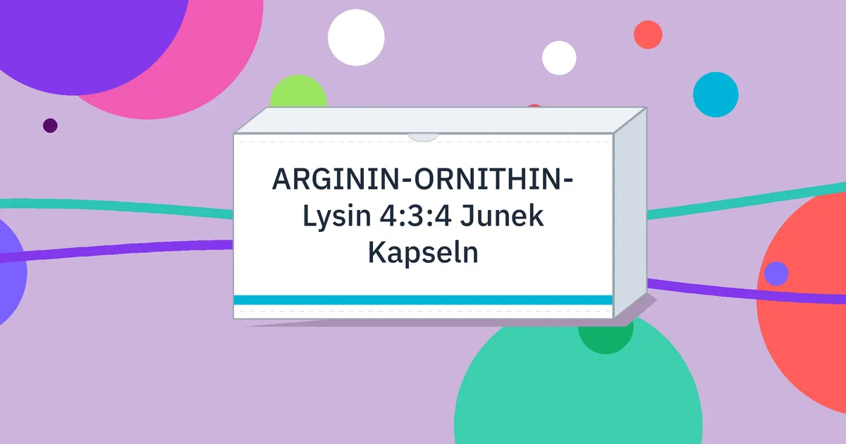 Symbolbild: Packung mit der Aufschrift ARGININ-ORNITHIN-Lysin 4:3:4 Junek Kapseln (PZN 00138566) – Verfügbarkeit und Bezug in Apotheken in Frankfurt am Main