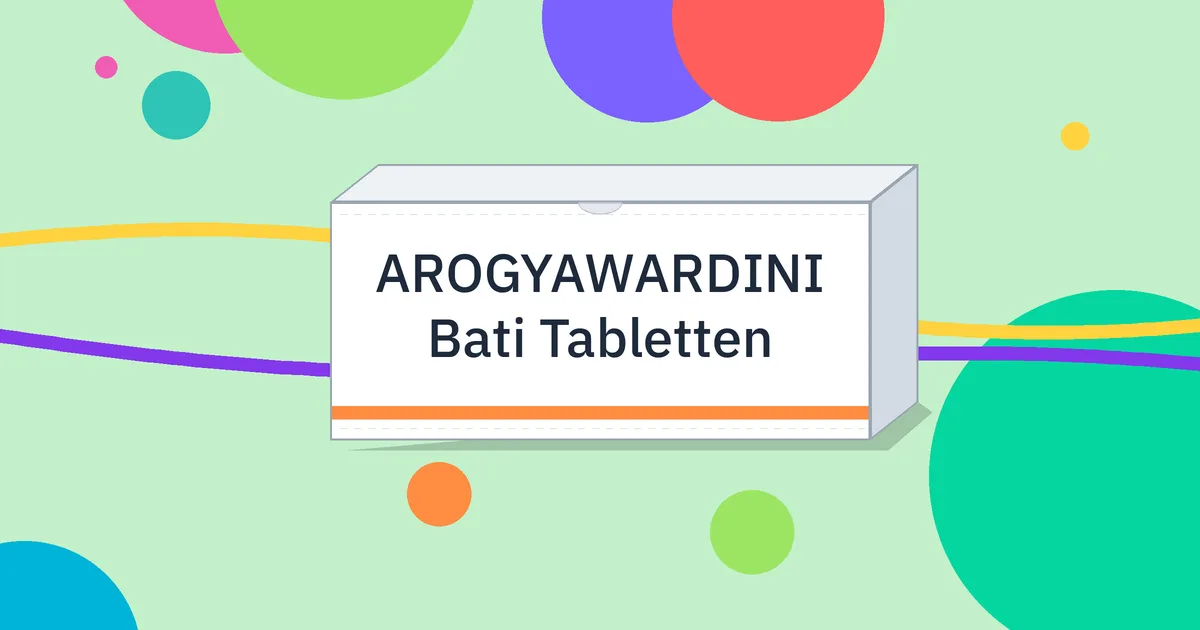 Symbolbild: Packung mit der Aufschrift AROGYAWARDINI Bati Tabletten (PZN 07226032) – Verfügbarkeit und Bezug in Apotheken in Frankfurt am Main
