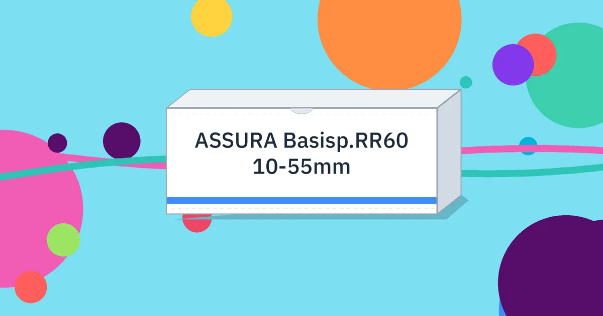 Symbolbild: Packung mit der Aufschrift ASSURA Basisp.RR60 10-55mm (PZN 03982966) – Verfügbarkeit und Bezug in Apotheken in Frankfurt am Main