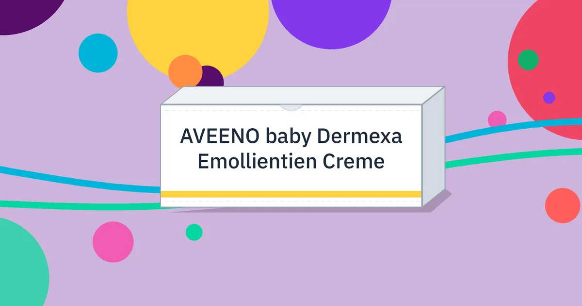 Symbolbild: Packung mit der Aufschrift AVEENO baby Dermexa Emollientien Creme (PZN 19899670) – Verfügbarkeit und Bezug in Apotheken in Frankfurt am Main