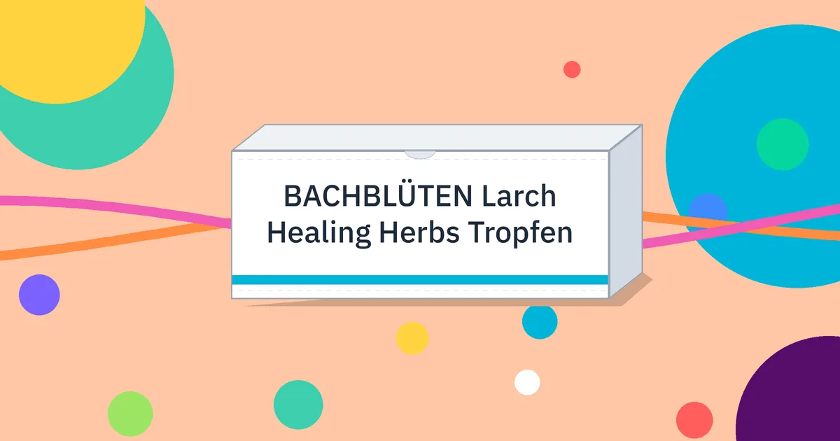 Symbolbild: Packung mit der Aufschrift BACHBLÜTEN Larch Healing Herbs Tropfen (PZN 07363504) – Verfügbarkeit und Bezug in Apotheken in Frankfurt am Main