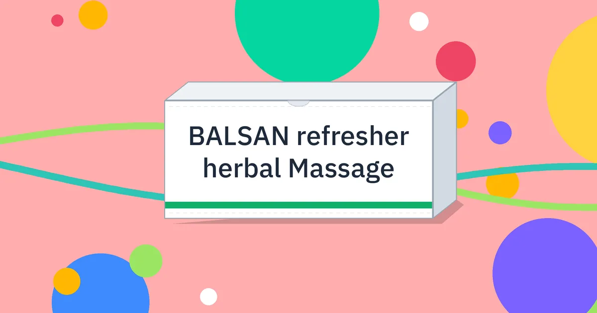 Symbolbild: Packung mit der Aufschrift BALSAN refresher herbal Massage (PZN 10827396) – Verfügbarkeit und Bezug in Apotheken in Frankfurt am Main