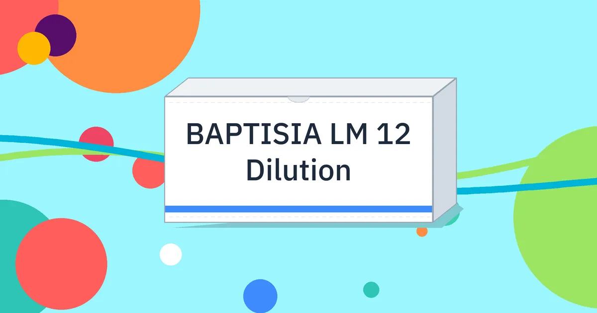 Symbolbild: Packung mit der Aufschrift BAPTISIA LM 12 Dilution (PZN 12788068) – Verfügbarkeit und Bezug in Apotheken in Frankfurt am Main