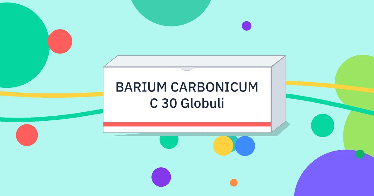 Symbolbild: Packung mit der Aufschrift BARIUM CARBONICUM C 30 Globuli (PZN 14311732) – Verfügbarkeit und Bezug in Apotheken in Frankfurt am Main