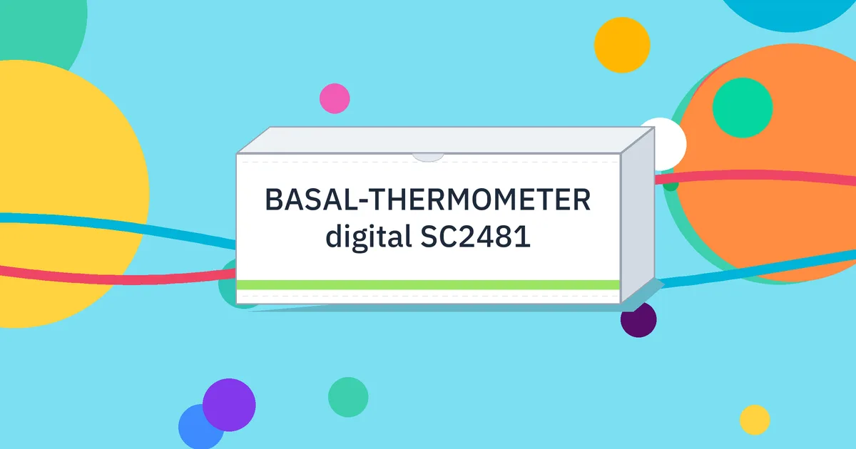 Symbolbild: Packung mit der Aufschrift BASAL-THERMOMETER digital SC2481 (PZN 17561027) – Verfügbarkeit und Bezug in Apotheken in Frankfurt am Main