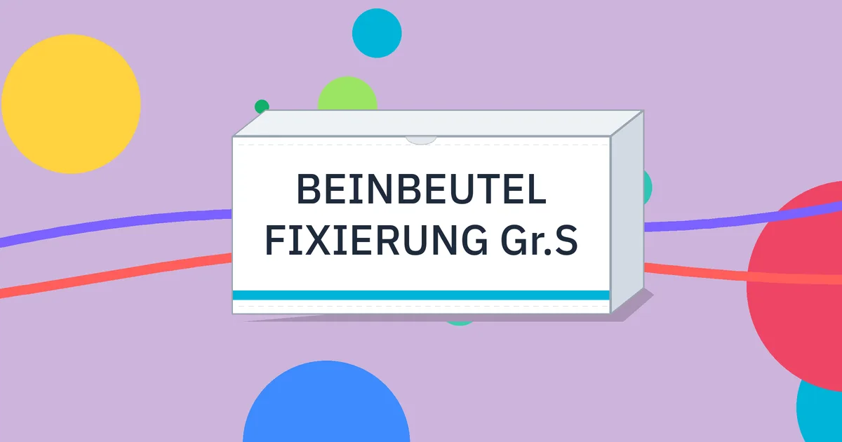 Symbolbild: Packung mit der Aufschrift BEINBEUTEL FIXIERUNG Gr.S (PZN 07126313) – Verfügbarkeit und Bezug in Apotheken in Frankfurt am Main