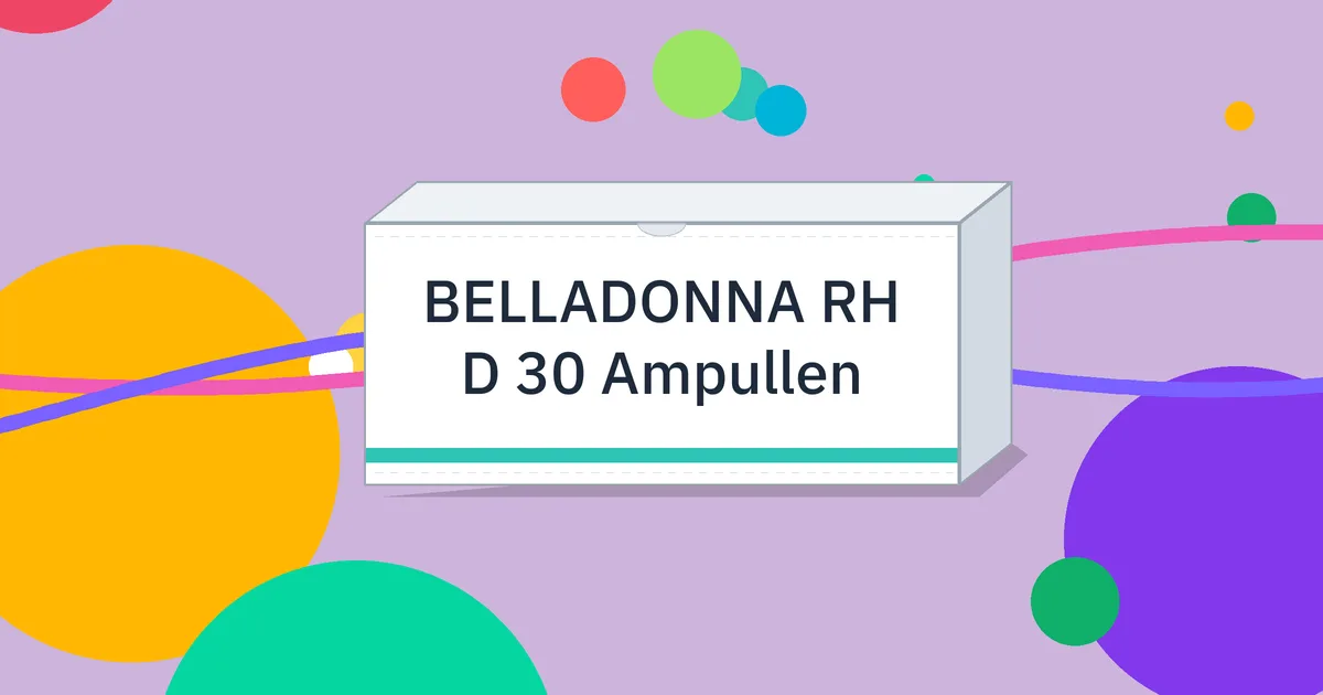Symbolbild: Packung mit der Aufschrift BELLADONNA RH D 30 Ampullen (PZN 01619345) – Verfügbarkeit und Bezug in Apotheken in Frankfurt am Main