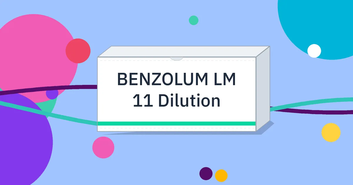 Symbolbild: Packung mit der Aufschrift BENZOLUM LM 11 Dilution (PZN 12792466) – Verfügbarkeit und Bezug in Apotheken in Frankfurt am Main