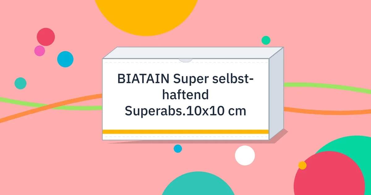 Symbolbild: Packung mit der Aufschrift BIATAIN Super selbst-haftend Superabs.10x10 cm (PZN 20139349) – Verfügbarkeit und Bezug in Apotheken in Frankfurt am Main