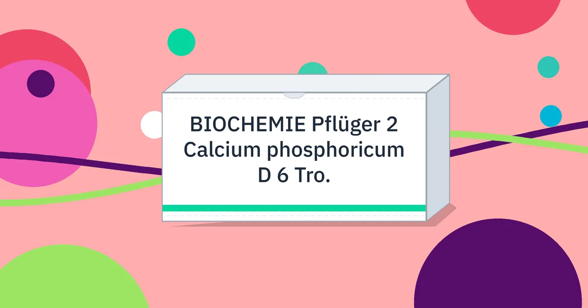 Symbolbild: Packung mit der Aufschrift BIOCHEMIE Pflüger 2 Calcium phosphoricum D 6 Tro. (PZN 06323773) – Verfügbarkeit und Bezug in Apotheken in Frankfurt am Main