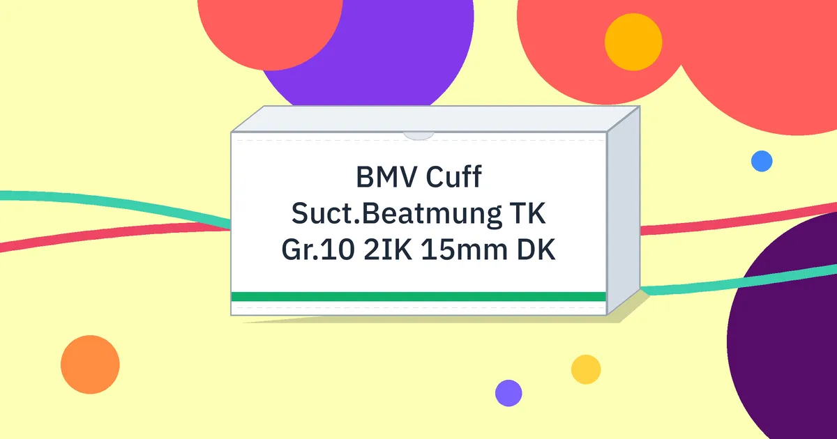 Symbolbild: Packung mit der Aufschrift BMV Cuff Suct.Beatmung TK Gr.10 2IK 15mm DK (PZN 18383289) – Verfügbarkeit und Bezug in Apotheken in Frankfurt am Main