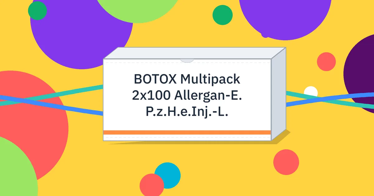 Symbolbild: Packung mit der Aufschrift BOTOX Multipack 2x100 Allergan-E. P.z.H.e.Inj.-L. (PZN 11893805) – Verfügbarkeit und Bezug in Apotheken in Frankfurt am Main
