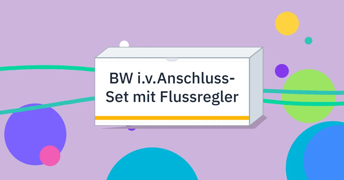 Symbolbild: Packung mit der Aufschrift BW i.v.Anschluss-Set mit Flussregler (PZN 10029252) – Verfügbarkeit und Bezug in Apotheken in Frankfurt am Main