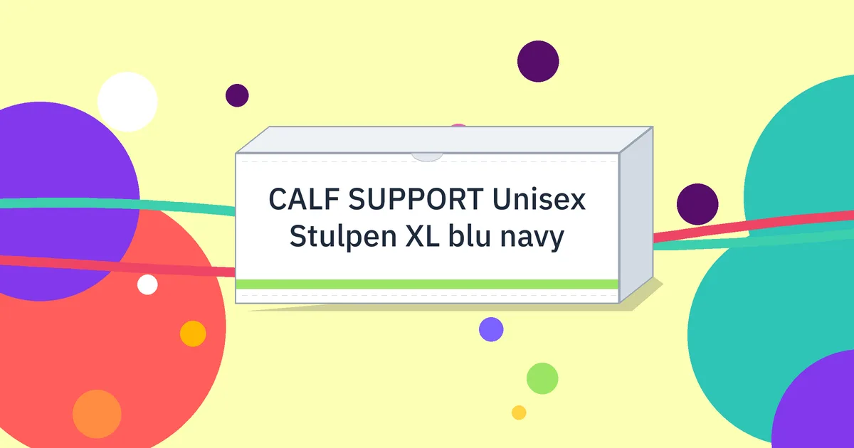 Symbolbild: Packung mit der Aufschrift CALF SUPPORT Unisex Stulpen XL blu navy (PZN 19721914) – Verfügbarkeit und Bezug in Apotheken in Frankfurt am Main
