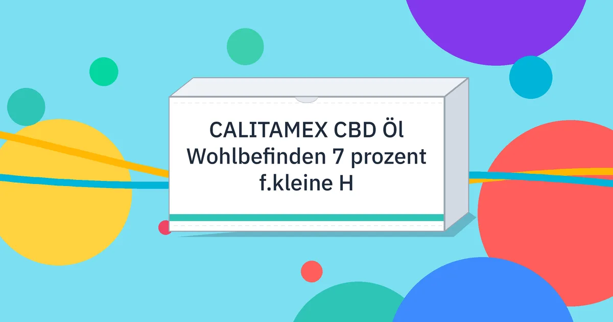 Symbolbild: Packung mit der Aufschrift CALITAMEX CBD Öl Wohlbefinden 7 prozent f.kleine H (PZN 19649080) – Verfügbarkeit und Bezug in Apotheken in Frankfurt am Main