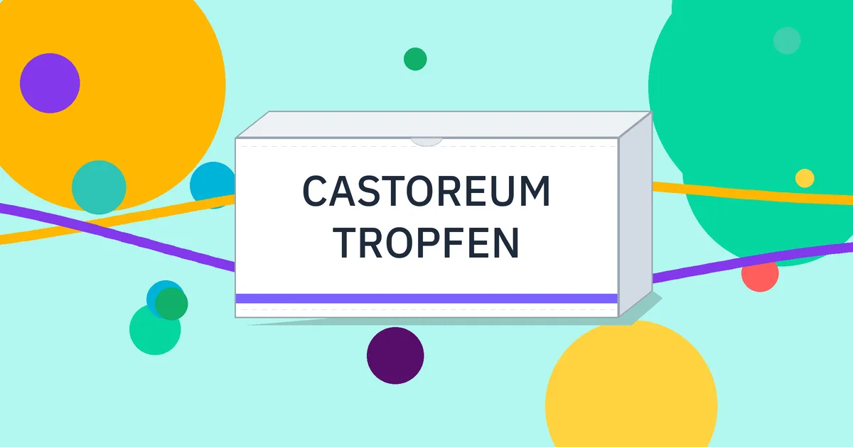 Symbolbild: Packung mit der Aufschrift CASTOREUM TROPFEN (PZN 11366342) – Verfügbarkeit und Bezug in Apotheken in Frankfurt am Main