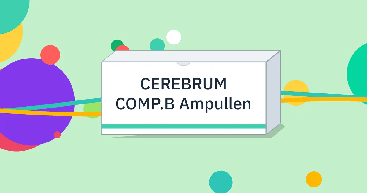 Symbolbild: Packung mit der Aufschrift CEREBRUM COMP.B Ampullen (PZN 01751180) – Verfügbarkeit und Bezug in Apotheken in Frankfurt am Main