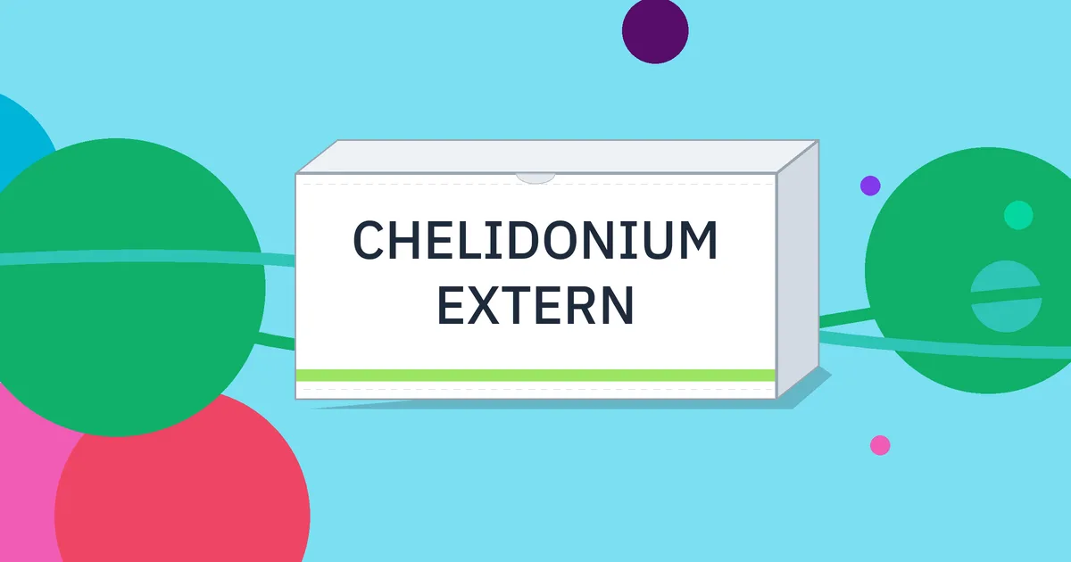 Symbolbild: Packung mit der Aufschrift CHELIDONIUM EXTERN (PZN 02896437) – Verfügbarkeit und Bezug in Apotheken in Frankfurt am Main