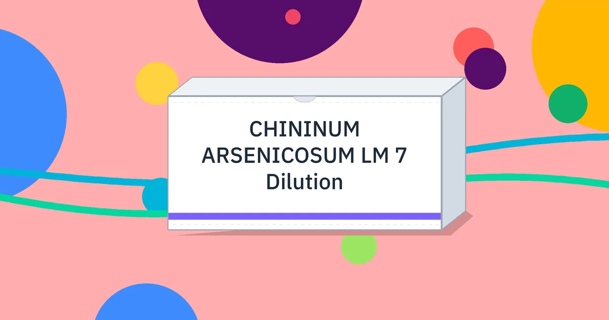 Symbolbild: Packung mit der Aufschrift CHININUM ARSENICOSUM LM 7 Dilution (PZN 12814647) – Verfügbarkeit und Bezug in Apotheken in Frankfurt am Main