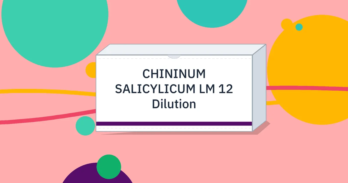 Symbolbild: Packung mit der Aufschrift CHININUM SALICYLICUM LM 12 Dilution (PZN 12815612) – Verfügbarkeit und Bezug in Apotheken in Frankfurt am Main