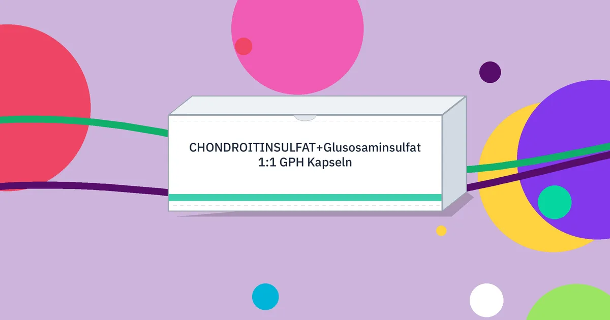 Symbolbild: Packung mit der Aufschrift CHONDROITINSULFAT+Glusosaminsulfat 1:1 GPH Kapseln (PZN 00397606) – Verfügbarkeit und Bezug in Apotheken in Frankfurt am Main