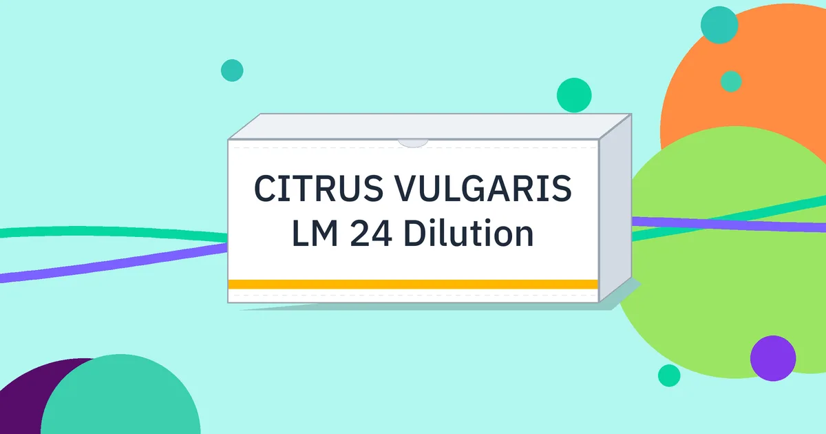 Symbolbild: Packung mit der Aufschrift CITRUS VULGARIS LM 24 Dilution (PZN 12821920) – Verfügbarkeit und Bezug in Apotheken in Frankfurt am Main
