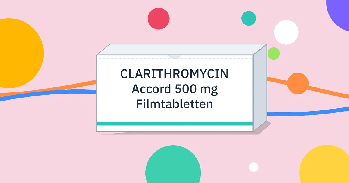 Symbolbild: Packung mit der Aufschrift CLARITHROMYCIN Accord 500 mg Filmtabletten (PZN 13893258) – Verfügbarkeit und Bezug in Apotheken in Frankfurt am Main