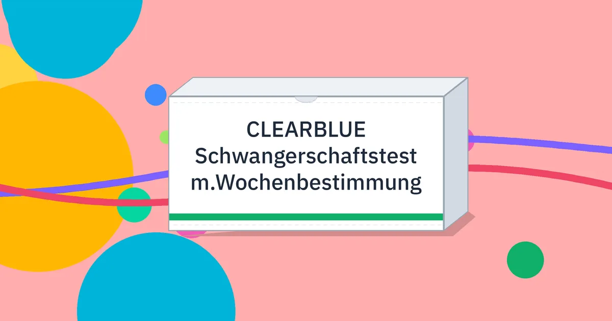 Symbolbild: Packung mit der Aufschrift CLEARBLUE Schwangerschaftstest m.Wochenbestimmung (PZN 12893983) – Verfügbarkeit und Bezug in Apotheken in Frankfurt am Main
