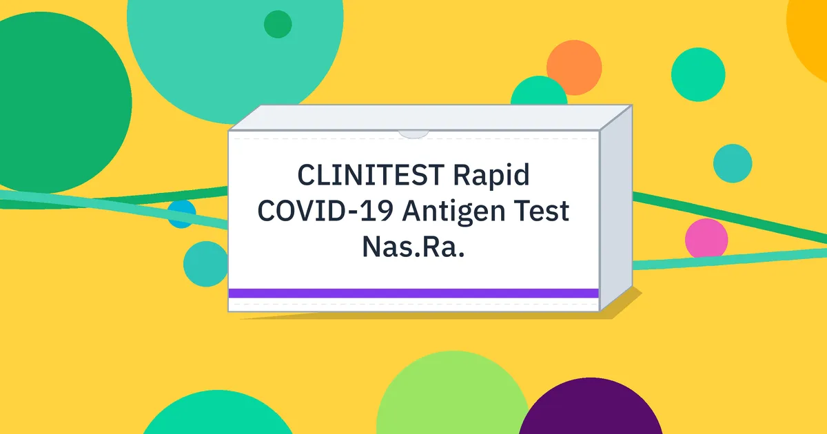 Symbolbild: Packung mit der Aufschrift CLINITEST Rapid COVID-19 Antigen Test Nas.Ra. (PZN 16955623) – Verfügbarkeit und Bezug in Apotheken in Frankfurt am Main