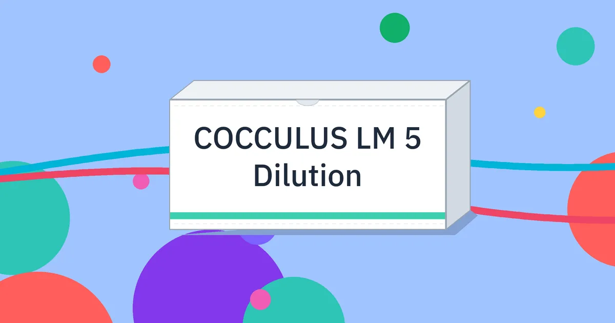 Symbolbild: Packung mit der Aufschrift COCCULUS LM 5 Dilution (PZN 12824893) – Verfügbarkeit und Bezug in Apotheken in Frankfurt am Main