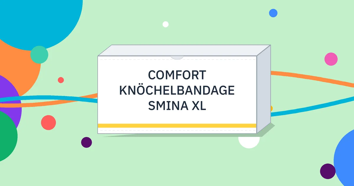 Symbolbild: Packung mit der Aufschrift COMFORT KNÖCHELBANDAGE SMINA XL (PZN 20163098) – Verfügbarkeit und Bezug in Apotheken in Frankfurt am Main