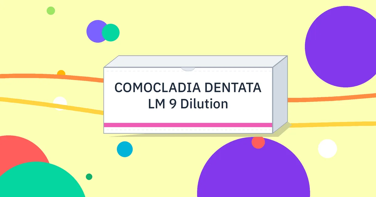 Symbolbild: Packung mit der Aufschrift COMOCLADIA DENTATA LM 9 Dilution (PZN 13449173) – Verfügbarkeit und Bezug in Apotheken in Frankfurt am Main