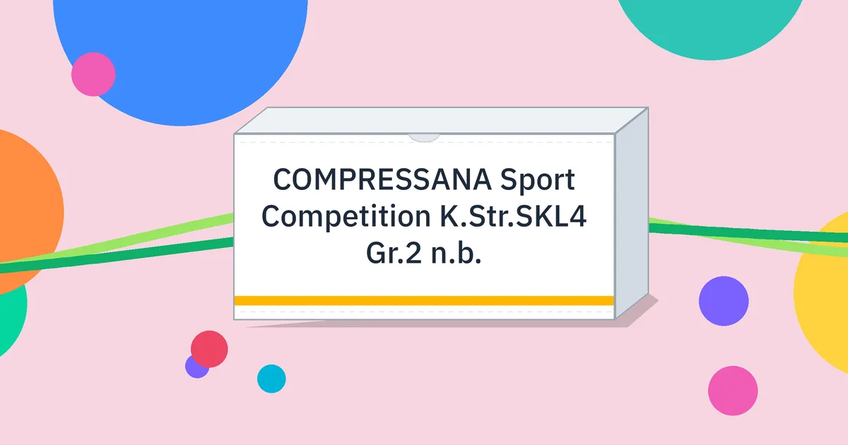 Symbolbild: Packung mit der Aufschrift COMPRESSANA Sport Competition K.Str.SKL4 Gr.2 n.b. (PZN 11218481) – Verfügbarkeit und Bezug in Apotheken in Frankfurt am Main