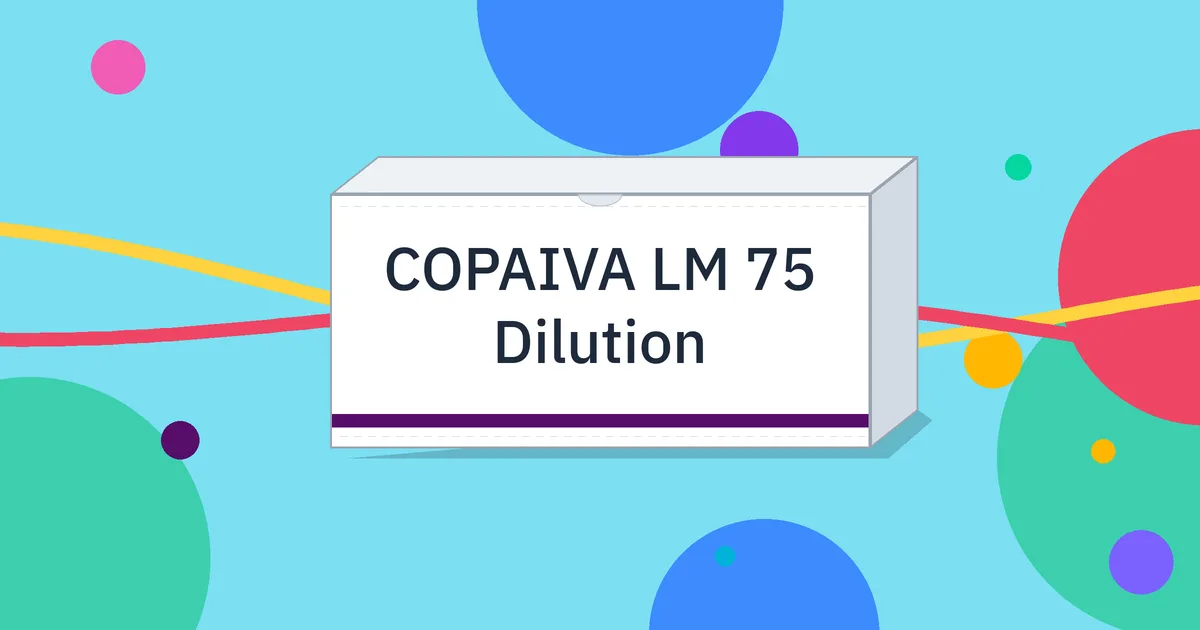 Symbolbild: Packung mit der Aufschrift COPAIVA LM 75 Dilution (PZN 13451342) – Verfügbarkeit und Bezug in Apotheken in Frankfurt am Main