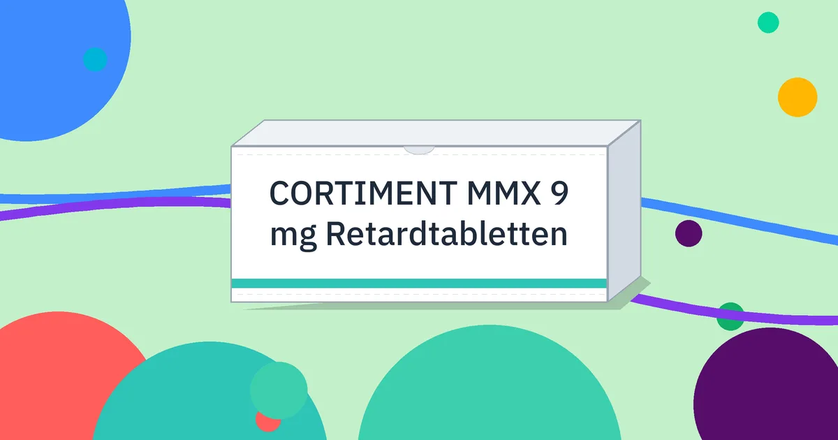 Symbolbild: Packung mit der Aufschrift CORTIMENT MMX 9 mg Retardtabletten (PZN 12672644) – Verfügbarkeit und Bezug in Apotheken in Frankfurt am Main