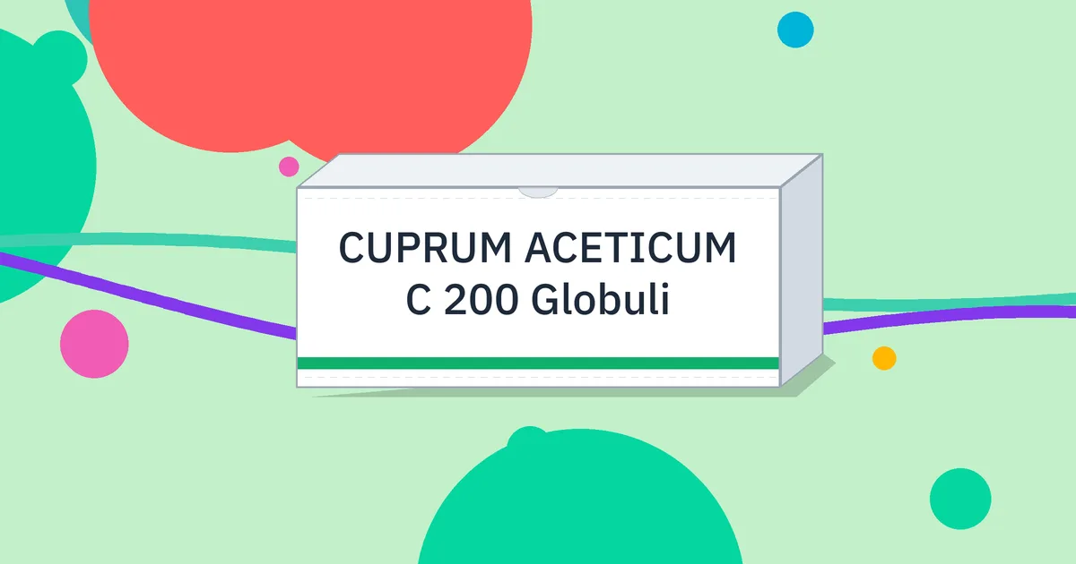 Symbolbild: Packung mit der Aufschrift CUPRUM ACETICUM C 200 Globuli (PZN 07595261) – Verfügbarkeit und Bezug in Apotheken in Frankfurt am Main