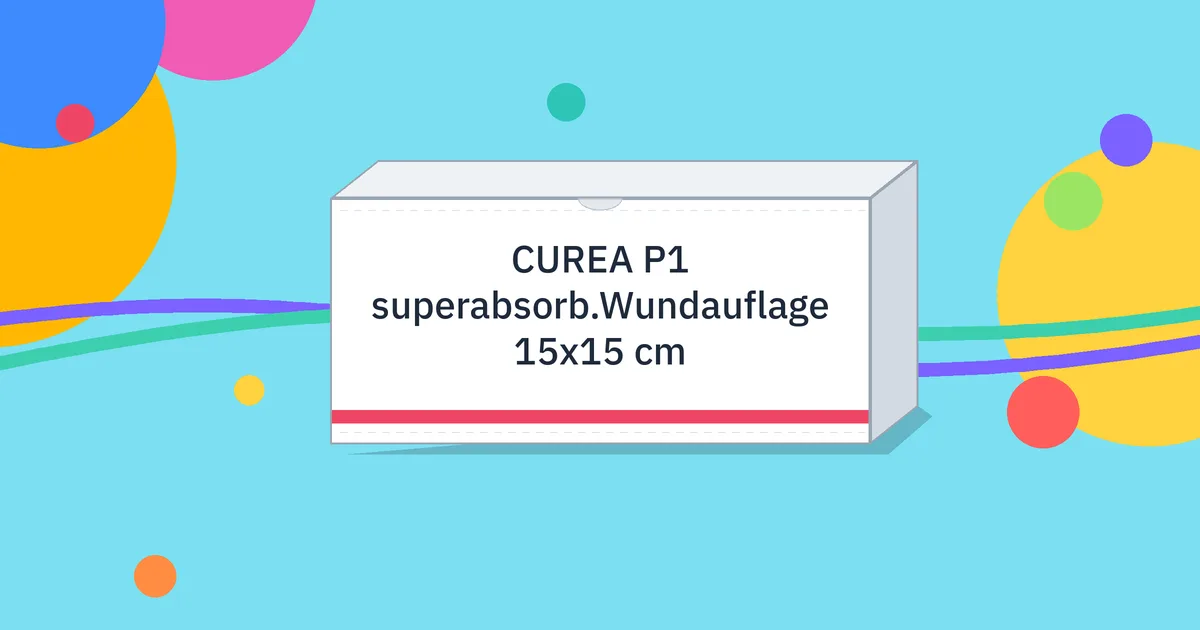 Symbolbild: Packung mit der Aufschrift CUREA P1 superabsorb.Wundauflage 15x15 cm (PZN 04737909) – Verfügbarkeit und Bezug in Apotheken in Frankfurt am Main