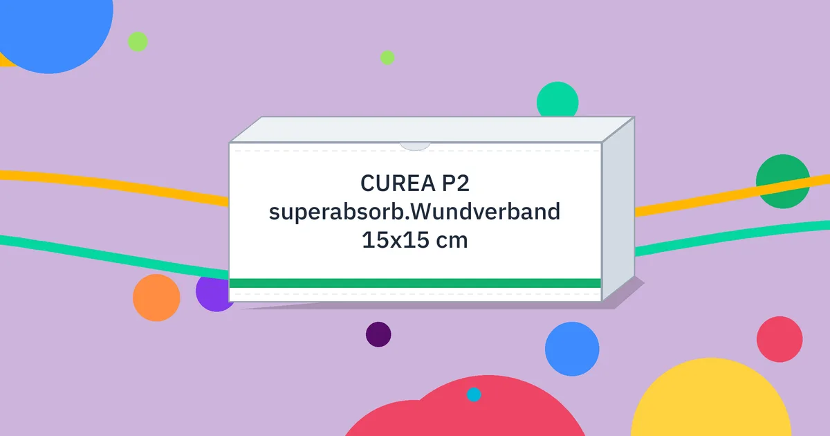 Symbolbild: Packung mit der Aufschrift CUREA P2 superabsorb.Wundverband 15x15 cm (PZN 11114304) – Verfügbarkeit und Bezug in Apotheken in Frankfurt am Main