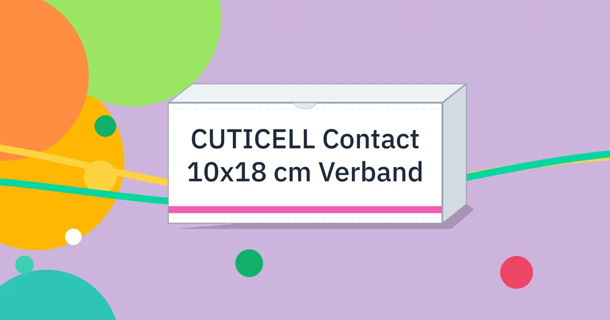 Symbolbild: Packung mit der Aufschrift CUTICELL Contact 10x18 cm Verband (PZN 08515146) – Verfügbarkeit und Bezug in Apotheken in Frankfurt am Main