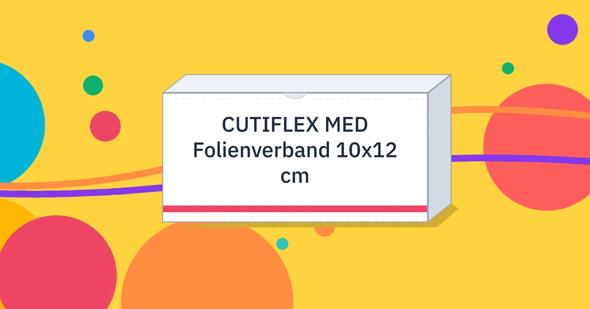 Symbolbild: Packung mit der Aufschrift CUTIFLEX MED Folienverband 10x12 cm (PZN 17591933) – Verfügbarkeit und Bezug in Apotheken in Frankfurt am Main