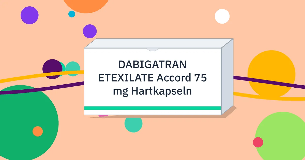 Symbolbild: Packung mit der Aufschrift DABIGATRAN ETEXILATE Accord 75 mg Hartkapseln (PZN 18407452) – Verfügbarkeit und Bezug in Apotheken in Frankfurt am Main