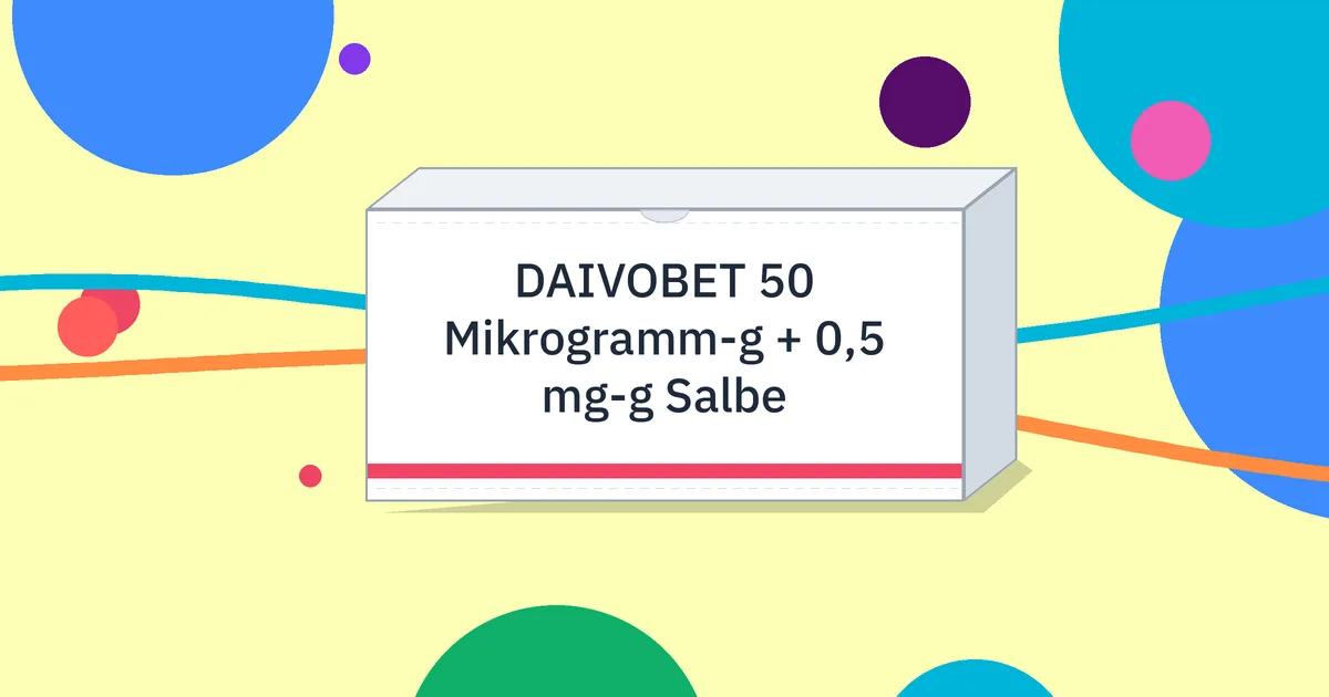 Symbolbild: Packung mit der Aufschrift DAIVOBET 50 Mikrogramm-g + 0,5 mg-g Salbe (PZN 13153573) – Verfügbarkeit und Bezug in Apotheken in Frankfurt am Main