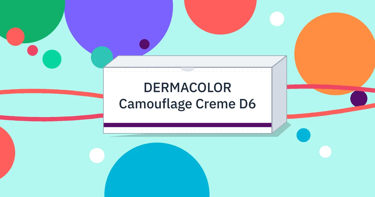 Symbolbild: Packung mit der Aufschrift DERMACOLOR Camouflage Creme D6 (PZN 15819013) – Verfügbarkeit und Bezug in Apotheken in Frankfurt am Main