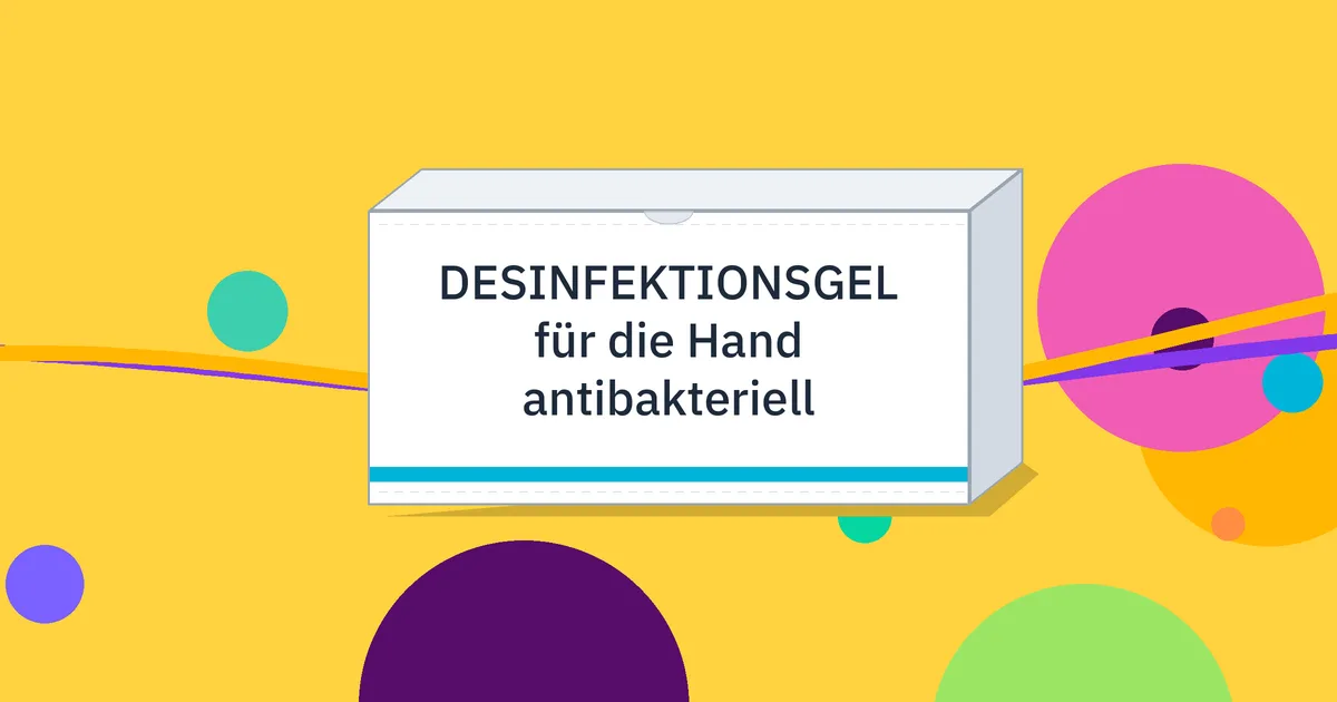 Symbolbild: Packung mit der Aufschrift DESINFEKTIONSGEL für die Hand antibakteriell (PZN 06108572) – Verfügbarkeit und Bezug in Apotheken in Frankfurt am Main