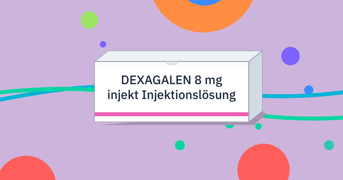 Symbolbild: Packung mit der Aufschrift DEXAGALEN 8 mg injekt Injektionslösung (PZN 03103686) – Verfügbarkeit und Bezug in Apotheken in Frankfurt am Main