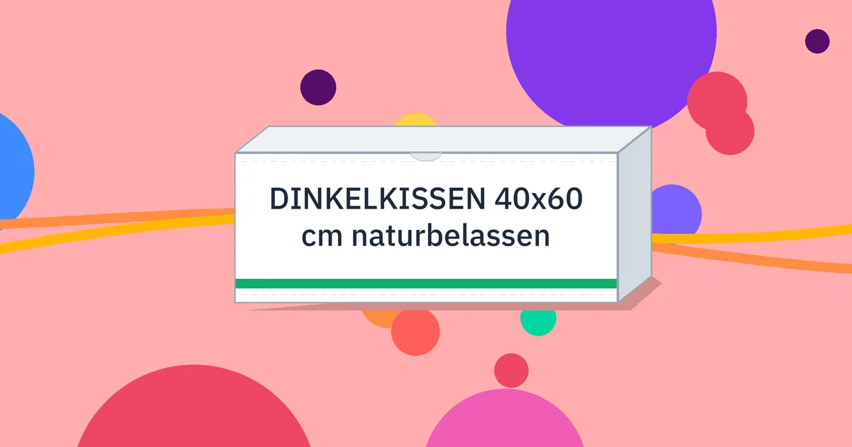 Symbolbild: Packung mit der Aufschrift DINKELKISSEN 40x60 cm naturbelassen (PZN 00429602) – Verfügbarkeit und Bezug in Apotheken in Frankfurt am Main