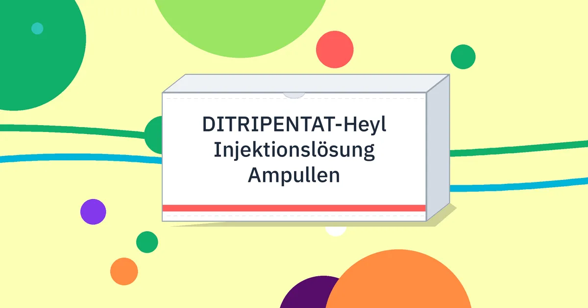 Symbolbild: Packung mit der Aufschrift DITRIPENTAT-Heyl Injektionslösung Ampullen (PZN 01410579) – Verfügbarkeit und Bezug in Apotheken in Frankfurt am Main